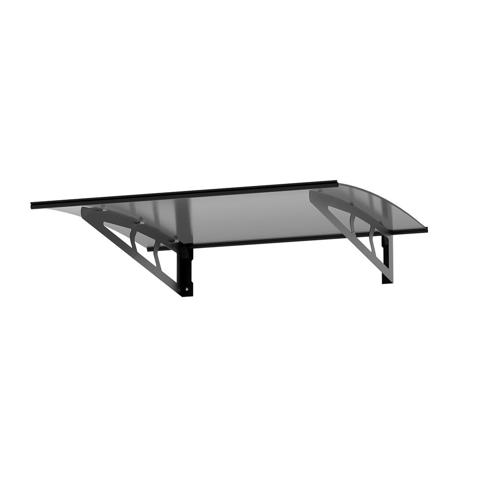 Instahut Window Door Awning Canopy 1mx1m Grey Solid Sheet Metal Frame ...