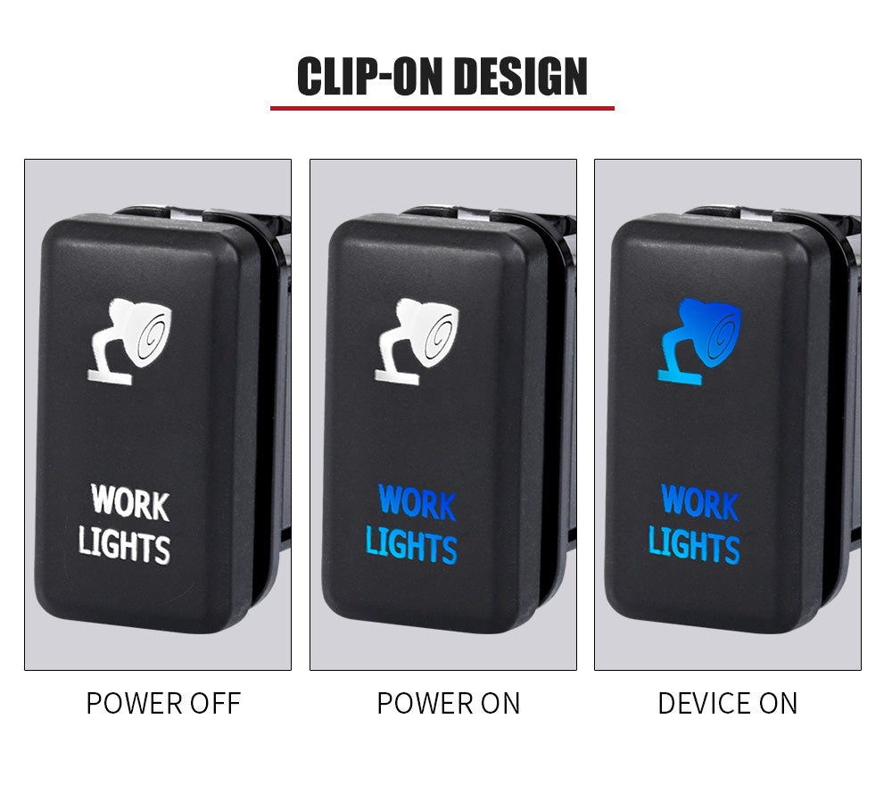 LED Work Light Push Rocker Switch Suitable for TOYOTA OEM Hilux Landcr ...